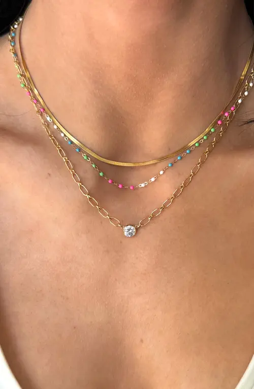 CUFFED BY NANO 14k Filled Bezel Set Cubic Zirconia Necklace