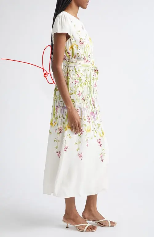 REISS Lyra Floral Print Crepe Maxi Dress