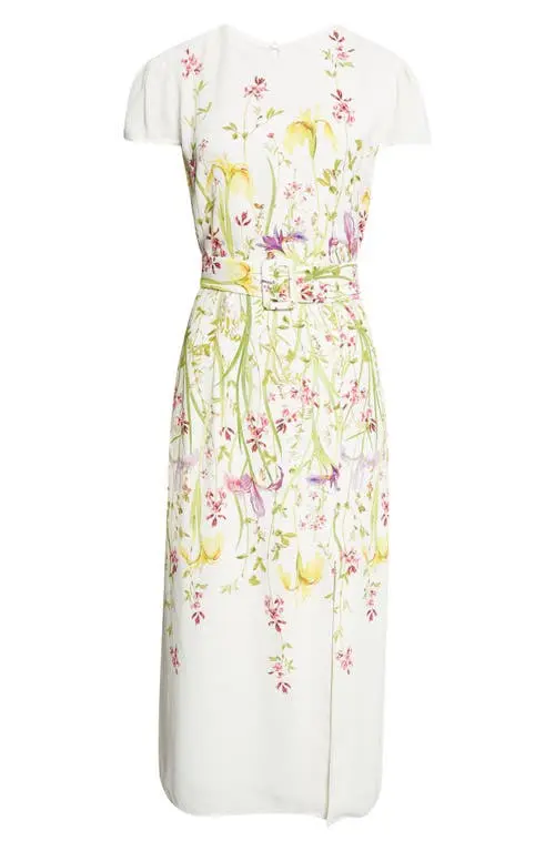 REISS Lyra Floral Print Crepe Maxi Dress