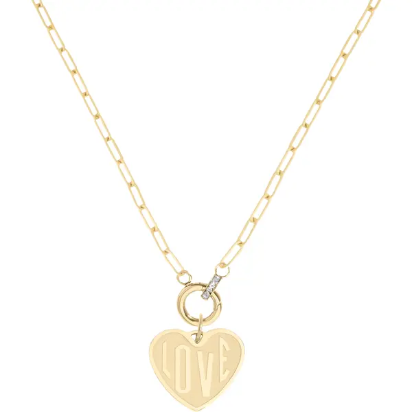 CUFFED BY NANO 14k Filled Heart Charm Necklace - Gold