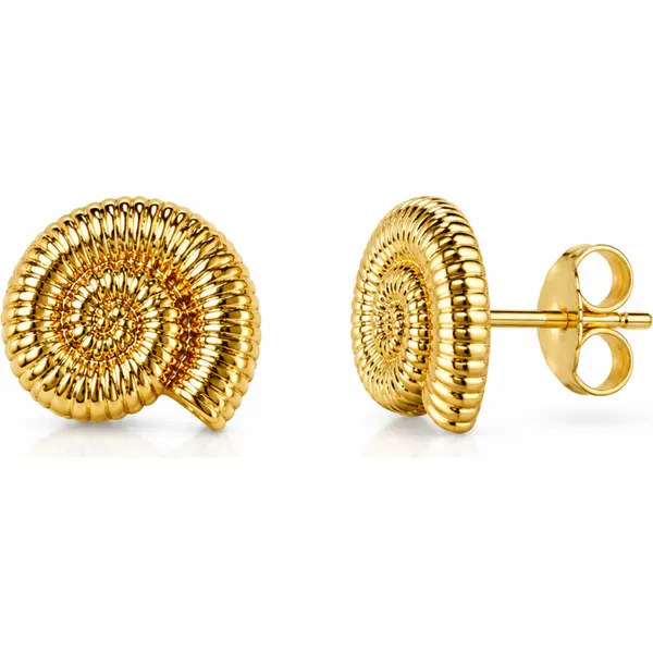 DLORIA En Tide Shell Stud Earrings - Gold