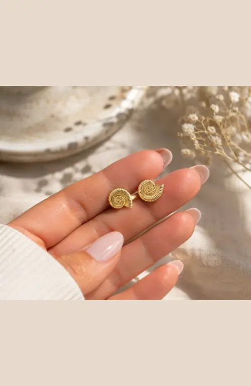 DLORIA En Tide Shell Stud Earrings