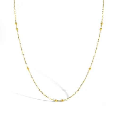 IN SEASON JEWELRY 14k Over Sterling Silver Double Satellite Beaded Necklace - Gold