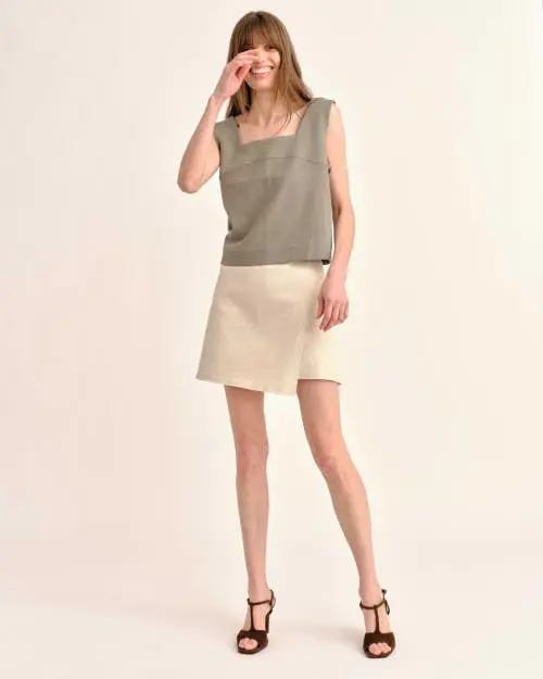 CARTOLINA James Pebbled Crepe Tank - Moss