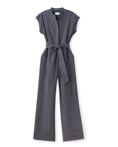 CARTOLINA Marin Linen Jumpsuit - Midnight Blue