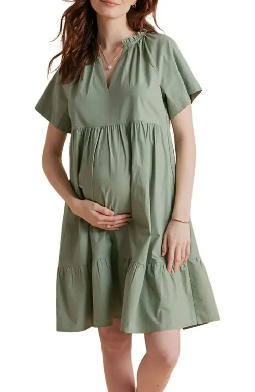 A Pea In The Pod Tiered Cotton Maternity Dress