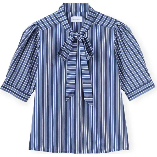 CARTOLINA Peggy Neck-tie Blouse - Blue