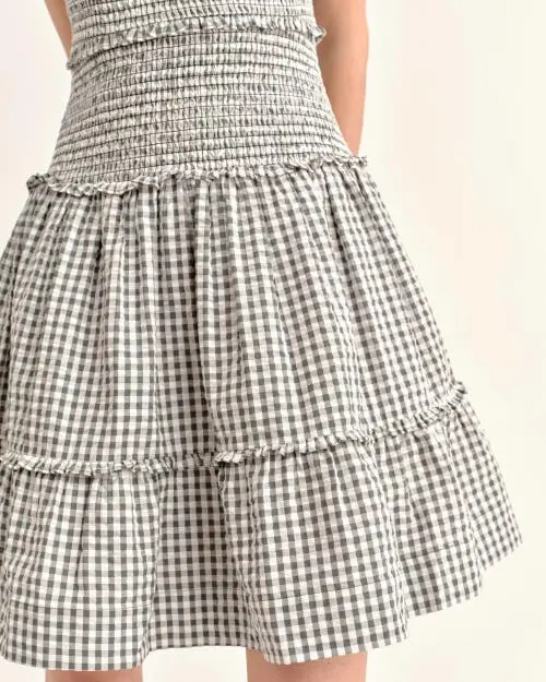 CARTOLINA Rhett Gingham Smocked Mini Dress
