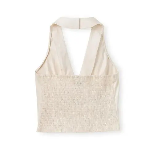 CARTOLINA Olive Halter Top - Ivory