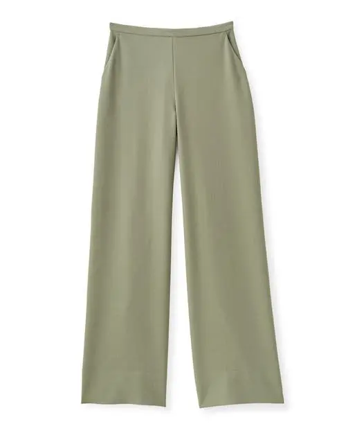 CARTOLINA Olivia Pebbled Crepe Pant - Moss