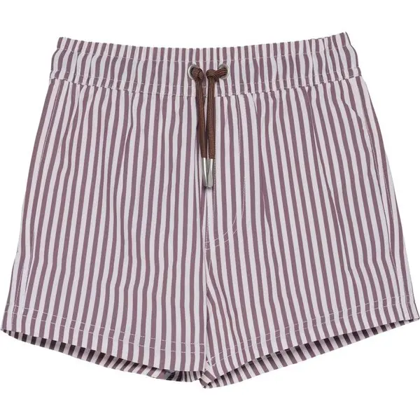 GOTTEX MENS Gottex 7" Inseam Striped Swim Trunks - Brown-white