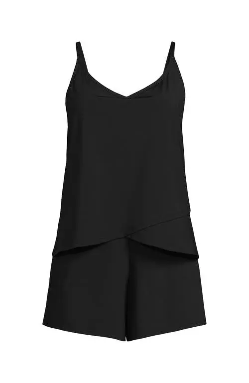 LANDS' END Tulip Romper Swimsuit - Black