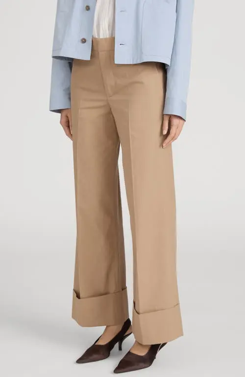 FRAME High-waisted Wide Leg Palazzo Pants - Khaki