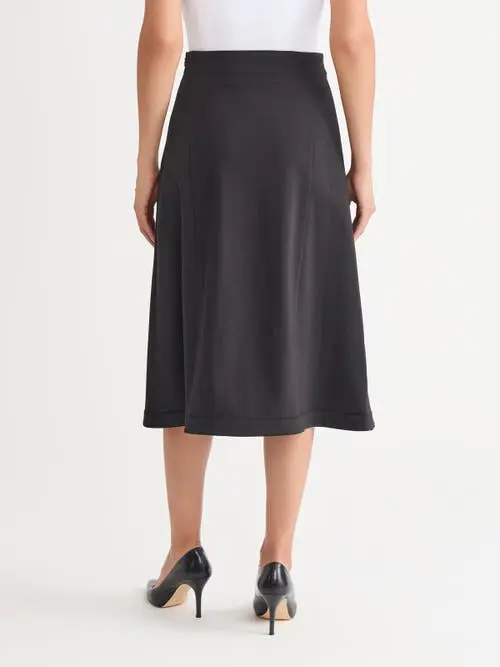 Misook A-line Luxestretch Ponte Midi Skirt