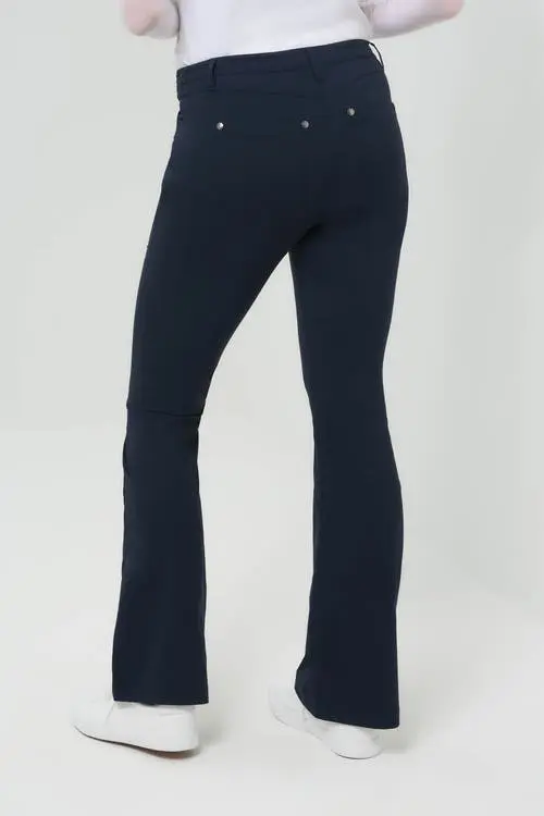 Anatomie Katya Ultralight Flare Pants With Pintucking - Navy