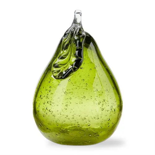 TAG Bubble Glass Pear Decorative Object 4.25 X 4.25 X 6.7 - Green