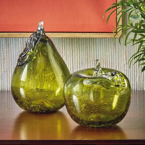 TAG Bubble Glass Pear Decorative Object 4.25 X 4.25 X 6.7