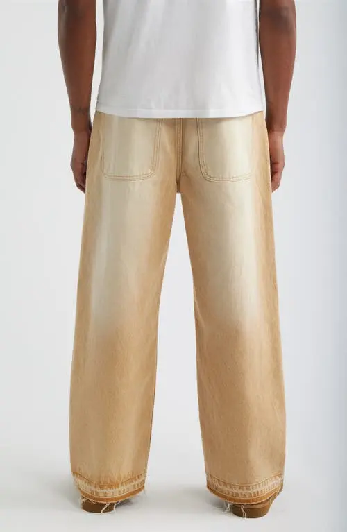 ELWOOD Baggy Wide-leg Denim Pants - Khaki