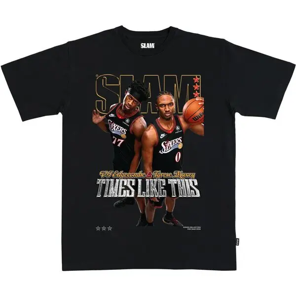 SLAM Magazine Vj Edgecombe & Tyrese Maxey Cover T-shirt - Black