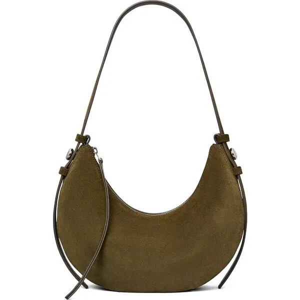 Tory Burch Romy Suede Half Moon Shoulder Bag - Leccio