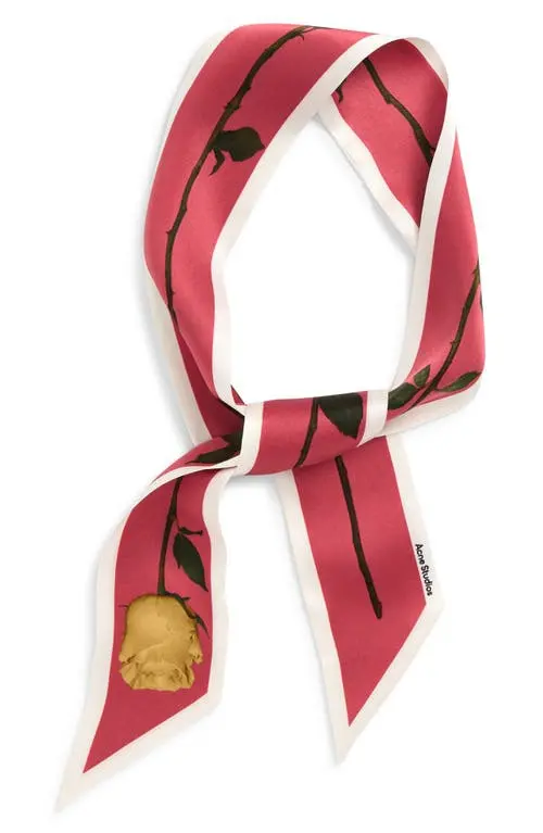 Acne Studios Villy Rose Midsummer Thin Silk Scarf
