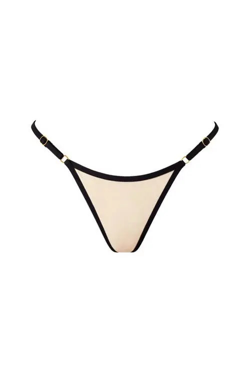 IVY SWIMWEAR Rosella Bikini Bottom With Contrast Trim And Gold Hardware - Black