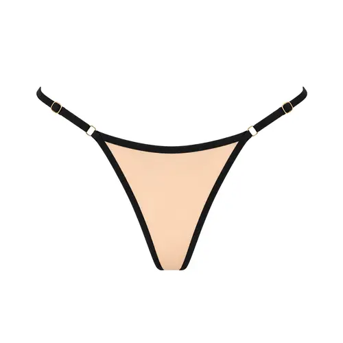 IVY SWIMWEAR Rosella Bikini Bottom With Contrast Trim And Gold Hardware - Black