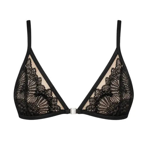 IVY SWIMWEAR Bianca Lace Embellished Bikini Top - Black