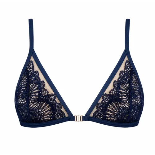 IVY SWIMWEAR Bianca Lace Embellished Bikini Top - Blue