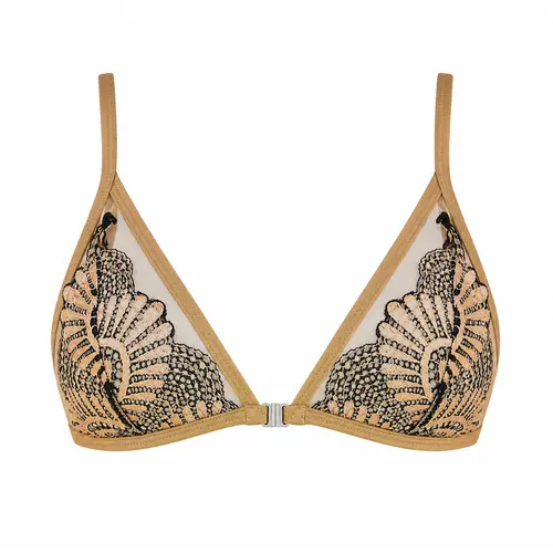 IVY SWIMWEAR Bianca Lace Embellished Bikini Top - Brown