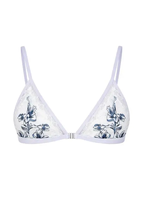 IVY SWIMWEAR Bianca Lace Embellished Bikini Top - White