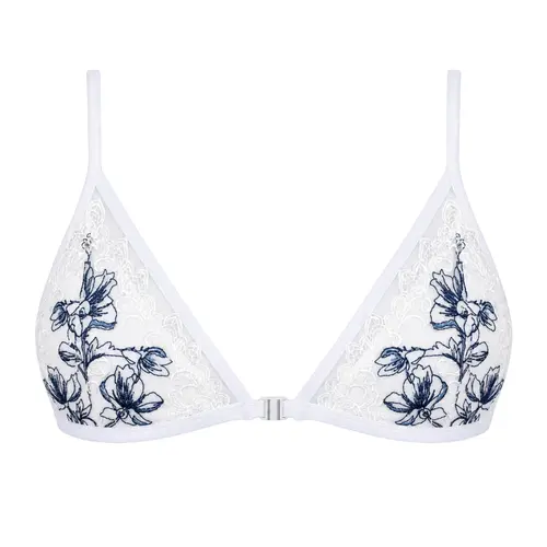 IVY SWIMWEAR Bianca Lace Embellished Bikini Top - White