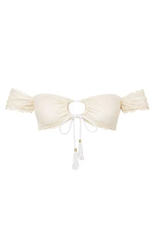 IVY SWIMWEAR Lani Lace Off-shoulder Bikini Top - Cream