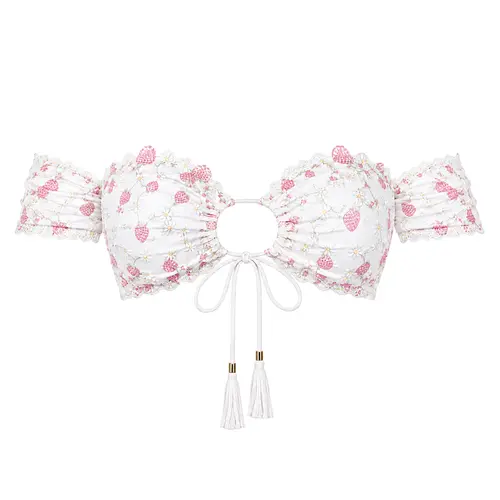 IVY SWIMWEAR Lani Off-the-shoulder Lace Bikini Top - Pink