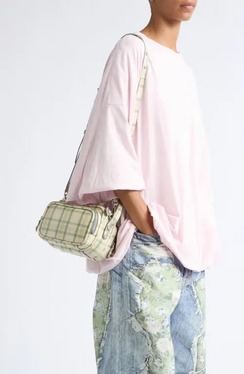 Acne Studios Cameroon Kit Check Crossbody Bag - Green/orange