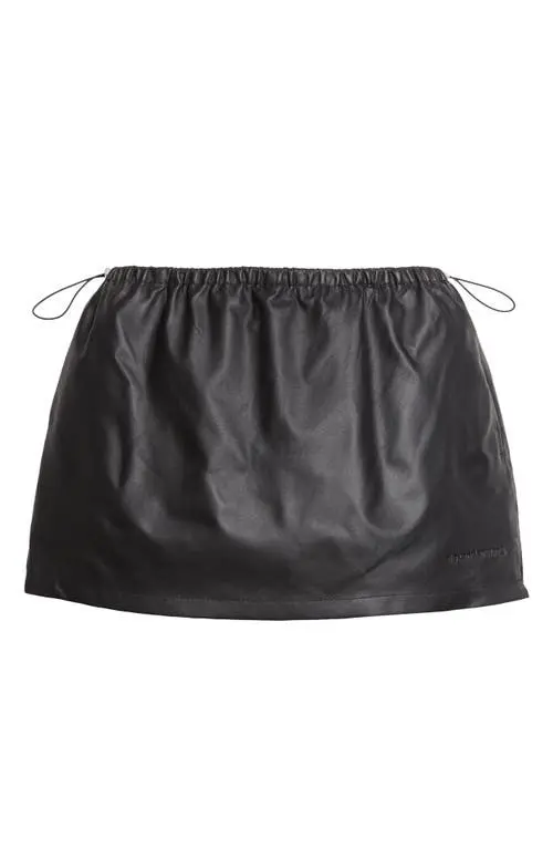Alexander Wang Bungee Waist Leather Miniskirt - Black