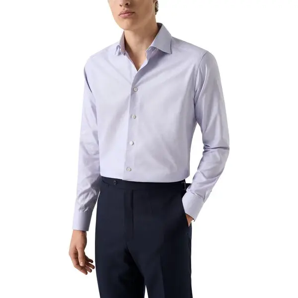 Eton Contemporary Fit Dobby Dress Shirt - Medium Pink