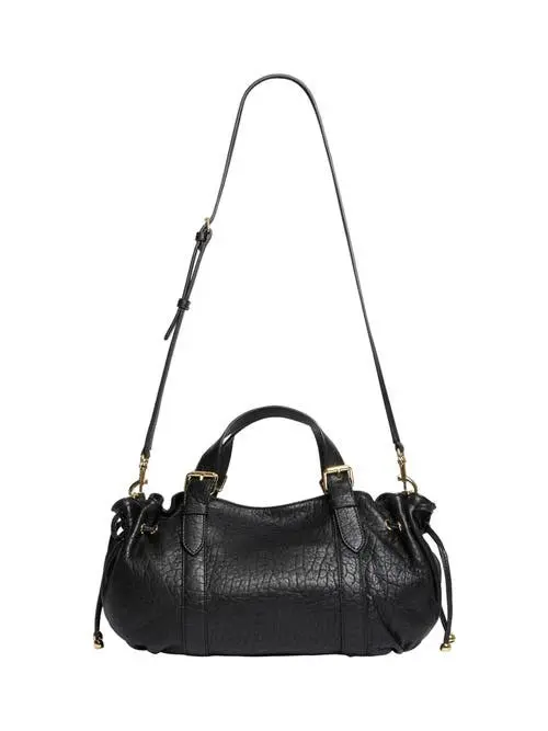 Gerard Darel Leather Shoulder Bag With Top Handle - Black
