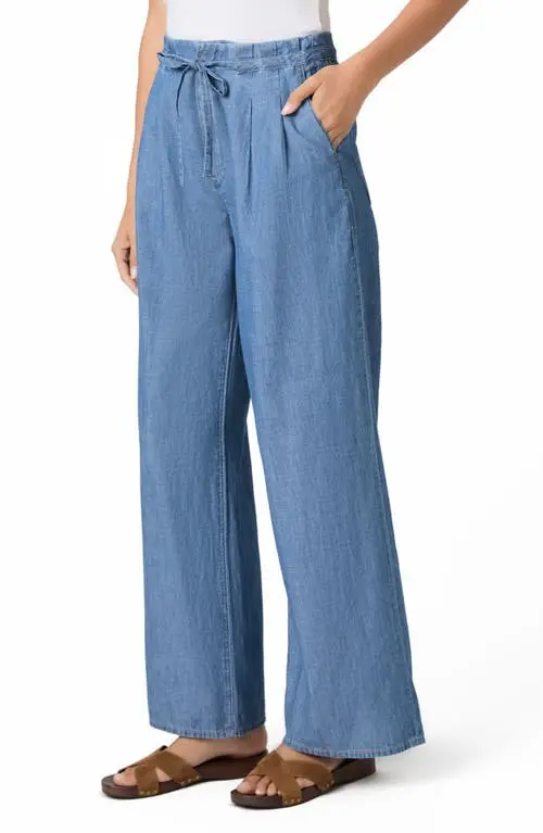 Paige Ingrid Tie Waist Wide Leg Jeans - Azusa