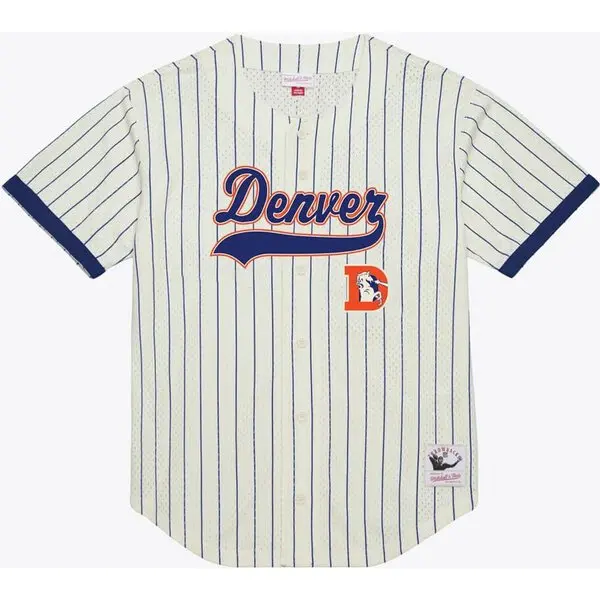 Mitchell & Ness John Elway Denver Broncos Name & Number Mesh Fashion Jersey - Cream