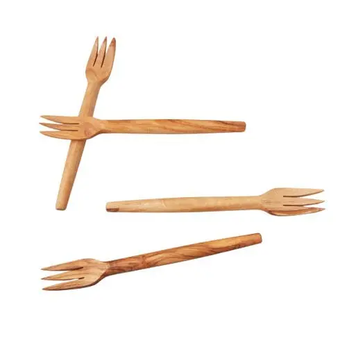 BE HOME Wood Cocktail Forksset Of 4 - Olive