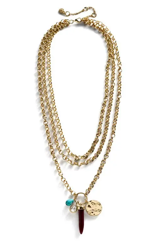 Baublebar Layered Pendant Necklace With Eclectic Charms - Gold Multi
