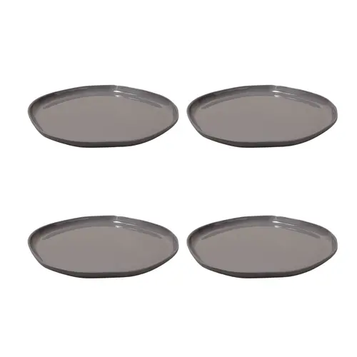 BE HOME Tam Stoneware Flat Side Plateset Of 4 - Slate