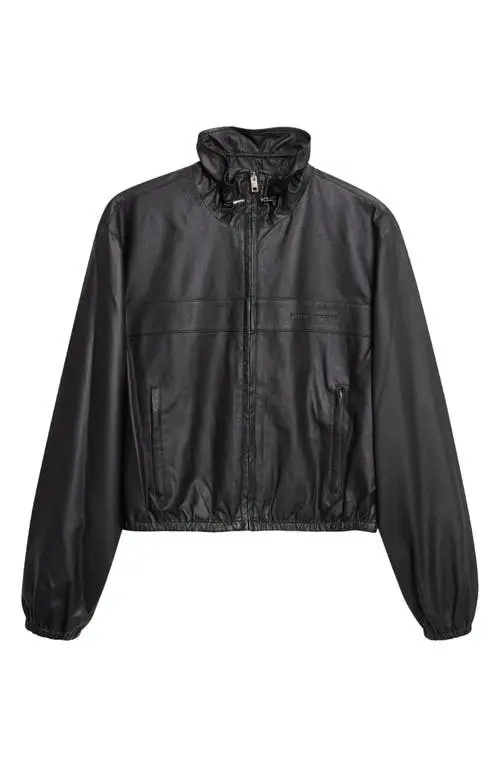 Alexander Wang Shrunken Leather Track Jacket