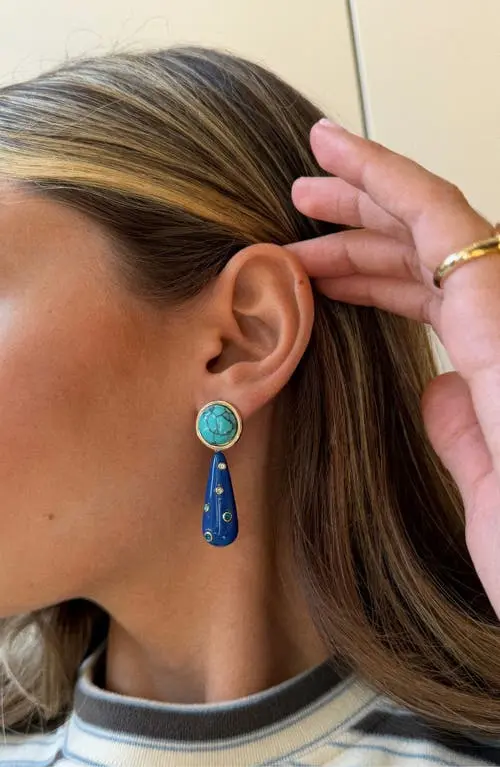 Baublebar Cubic Zirconia And Turquoise Drop Earrings
