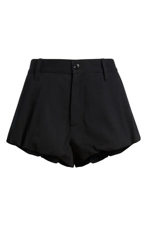 FRAME Shell Bubble Hem Denim Shorts - Black