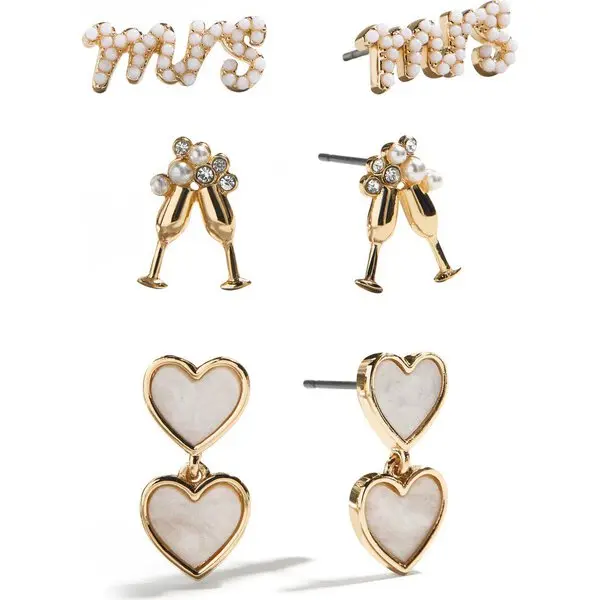 Baublebar Bridal Earring Set With Studs, Drops, And Dangles - Pearl