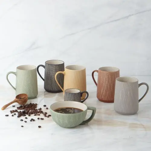 BE HOME Crosshatch Mugsset Of 4