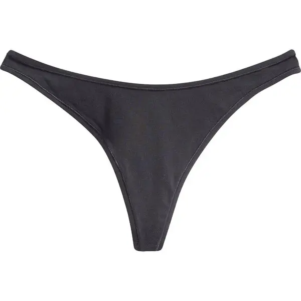 SKIMS Everyday Cotton Thong - Onyx