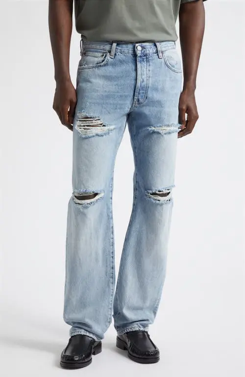 Acne Studios 1996m Regular Fit Ripped Straight Leg Jeans - Light Blue